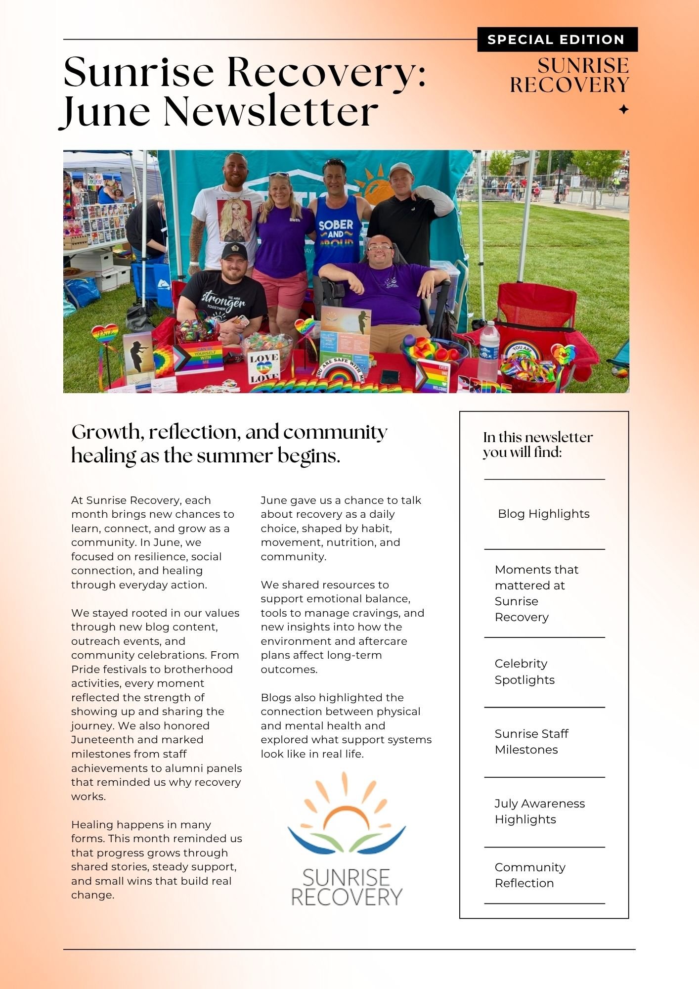 June 2025 Newsletter - Indiana Recovery Center | Rehab Center Near Me ...